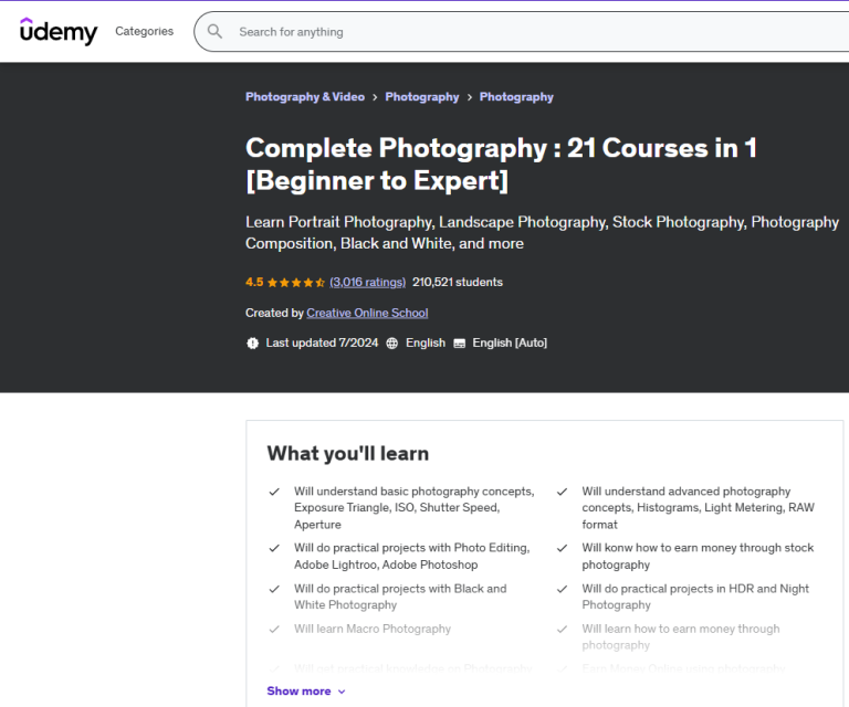 أفضل كورسات تعليم التصوير الفوتوجرافي 2025 (مختارات متنوعة) - الرابحون